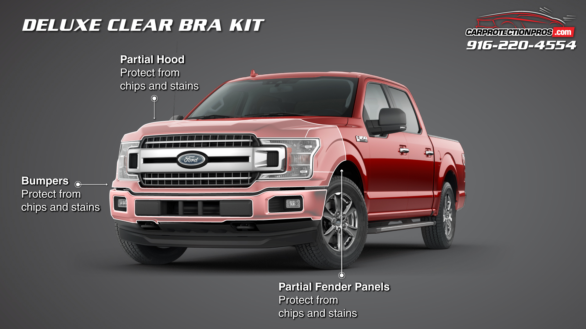 2018-2020 Ford F-150 XL, XLT 3M Pro Series Clear Bra Deluxe Paint ...