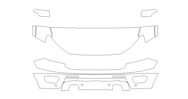 2019-2023 Ford Ranger XLT, Lariat Deluxe Coverage 3M Clear Bra Kit.
